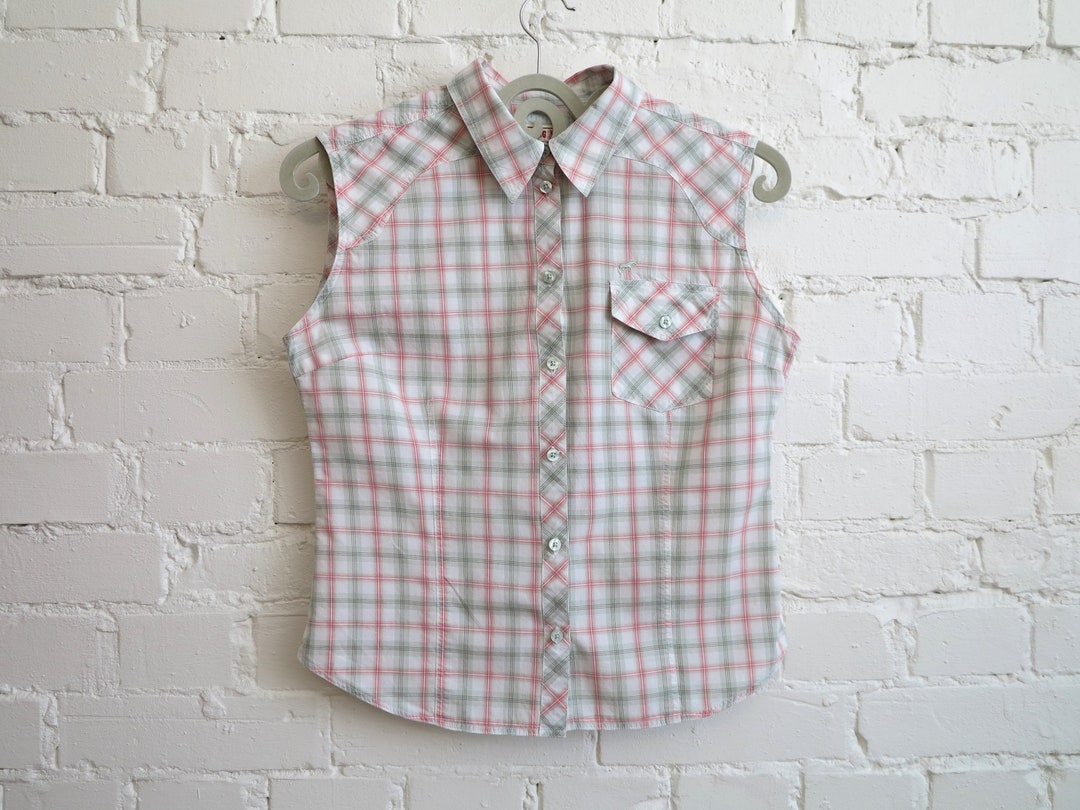 Vintage MUSTANG Blouse Pastel Colors Plaid Blouse Check Cotton - Etsy