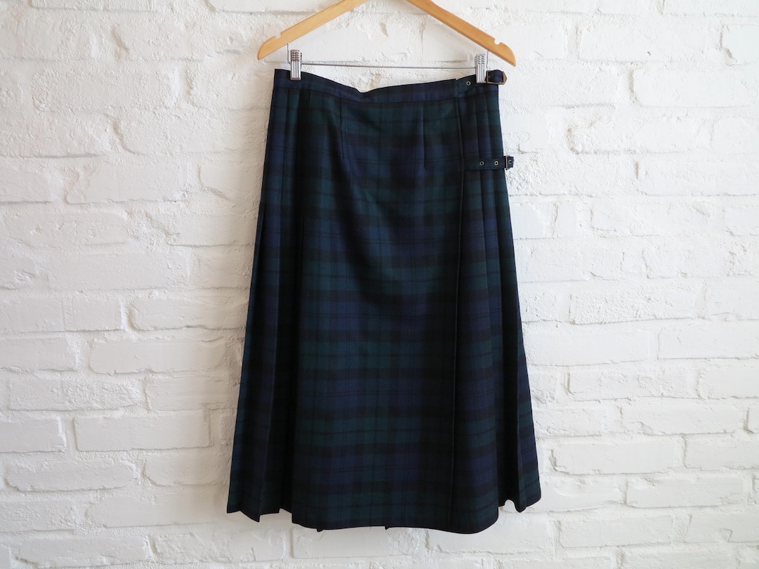 Scottish Tartan Skirt Scottish Skirt Midi Plaid Wraparound Accordion ...