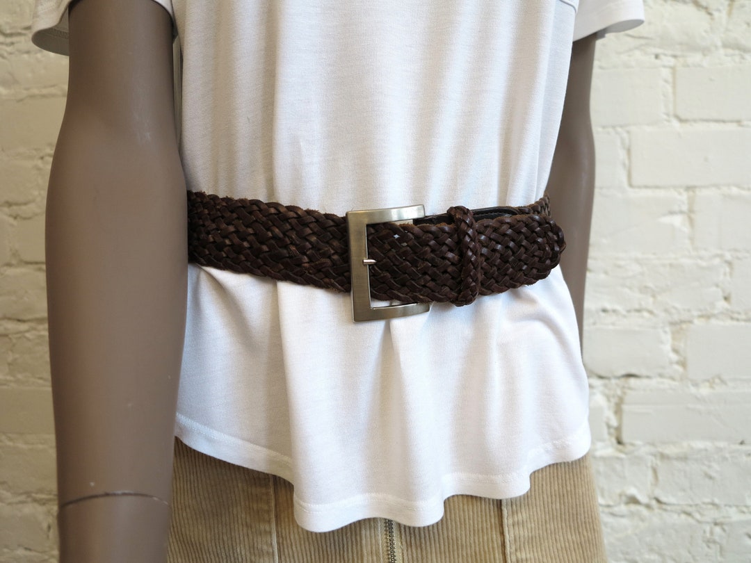 Chocolate Brown Belt Genuine Leather Belt Braided Leather Belt Unisex ...