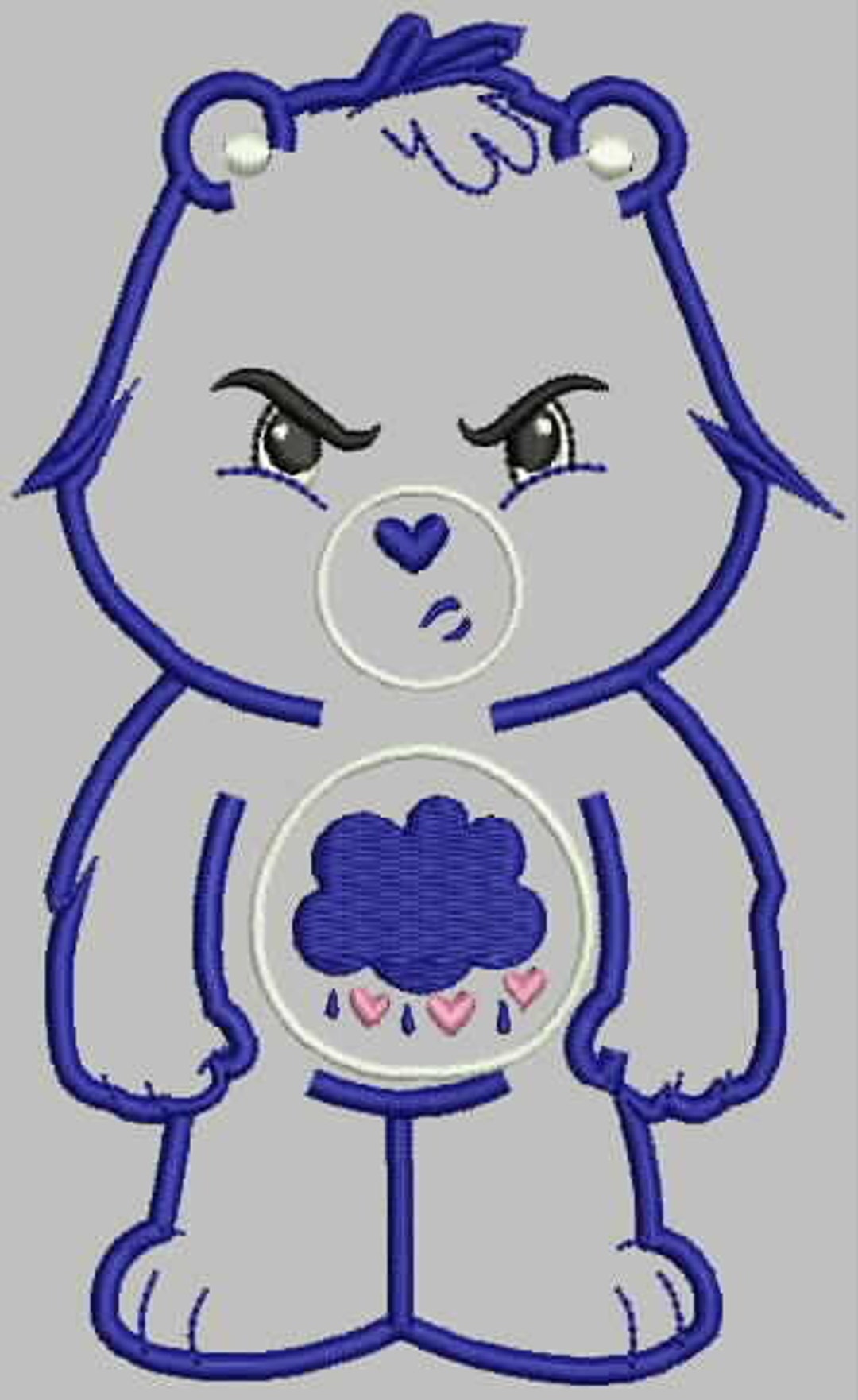 Grumpy Bear Applique - Etsy