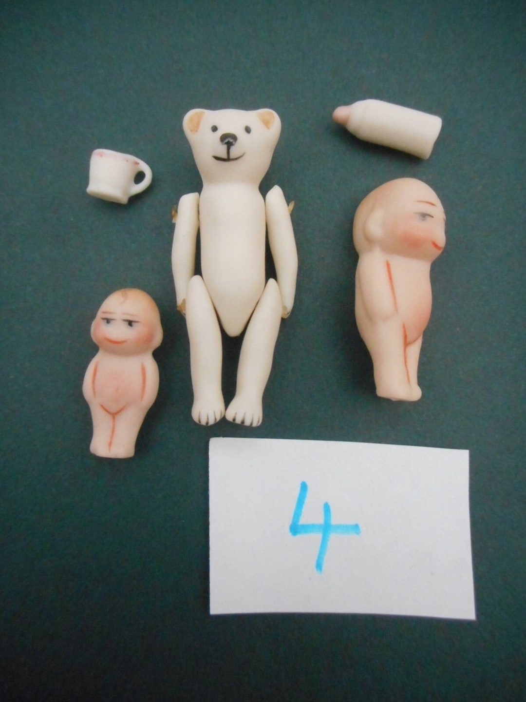 Teddy Bear All Bisque Kewpie Doll and Miniature German Reproduction ...