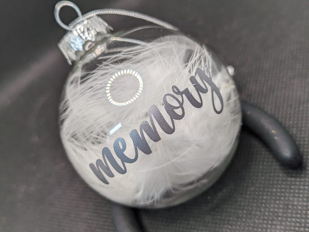 In Memory Christmas Tree Bauble Hanging Decoration Ornament Feather ...
