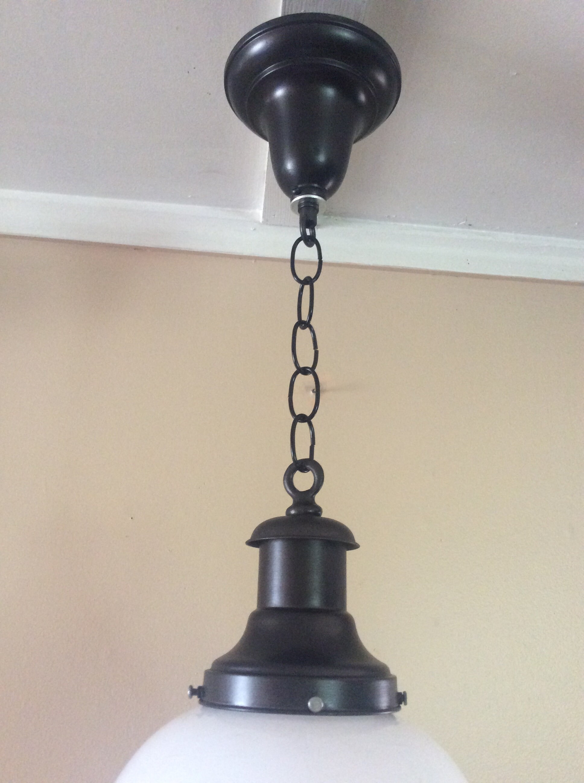Antique Prismatic and Milk Glass Round Pendant Light Art Deco 1930s ...