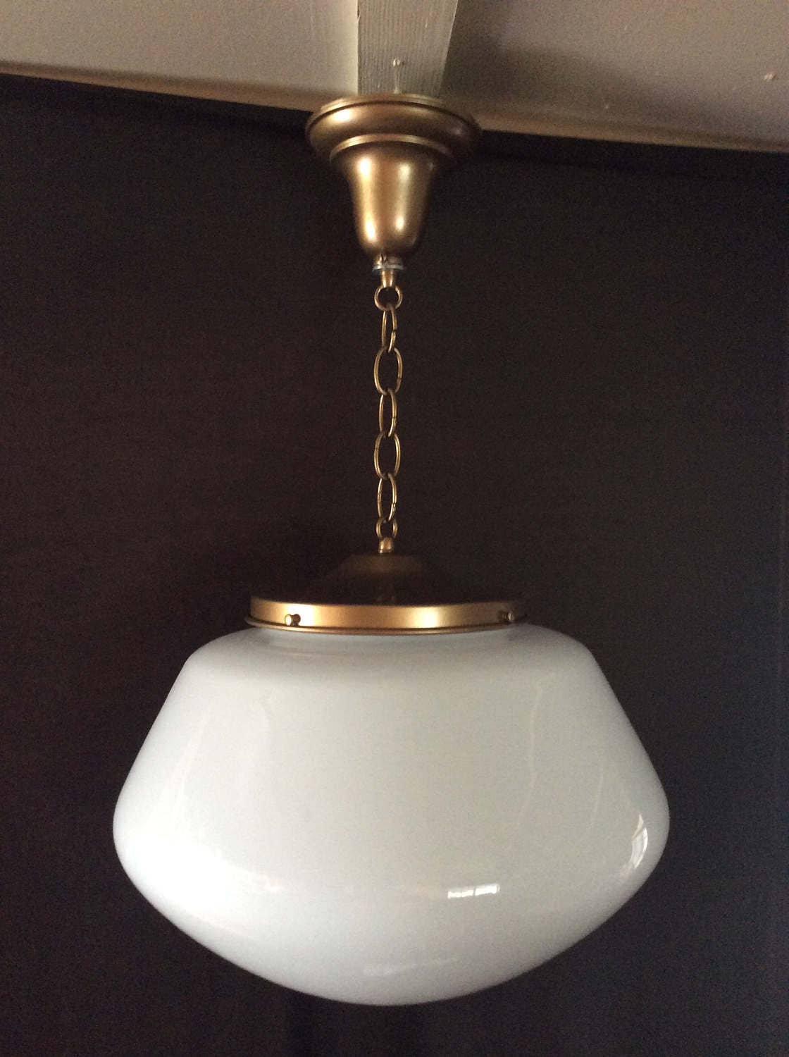 Large Antique Vintage School Light Industrial Art Deco 1930s