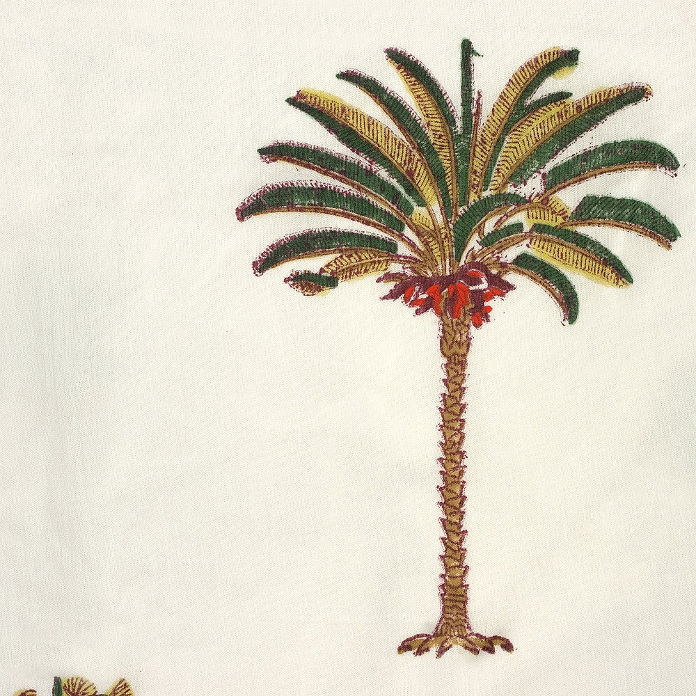 COTTON FABRIC DESIGN 49 Hand Block Printed With Palm Tree | Etsy
