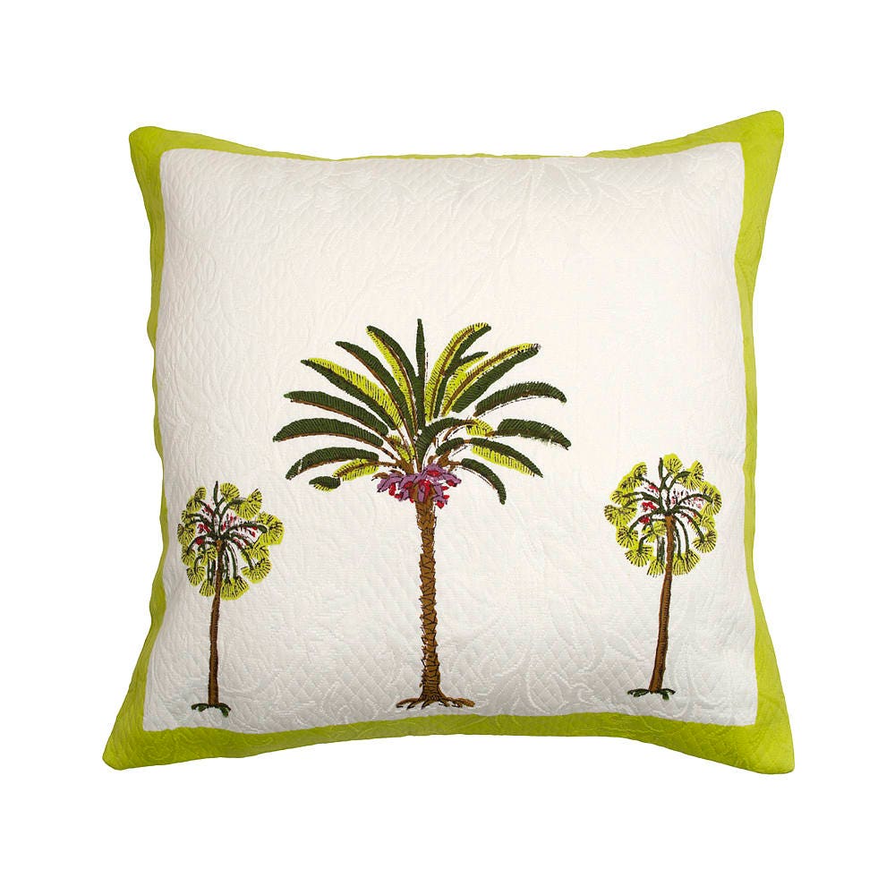 Cushion Cover Green Palm Tree Block Printed Cushion Cover | Etsy