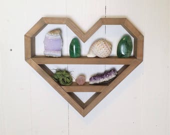 Wood heart shelf | Etsy