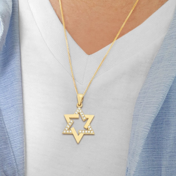 Diamond Jewish Star Pendant - Etsy