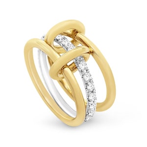 Two Tone Gold Diamond Eternity Stackable Ring - Etsy