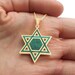 14K Gold Jewish Star of David Eilat Stone Pendant - Etsy