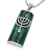 Eilat Stone Mezuzah Necklace, Silver Judaica Pendant, Jerusalem Holy ...