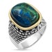 Eilat Stone Statement Ring,silver and Gold Jerusalem Ring,man Ring,blue ...