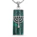 Eilat Stone Mezuzah Necklace, Silver Judaica Pendant, Jerusalem Holy ...