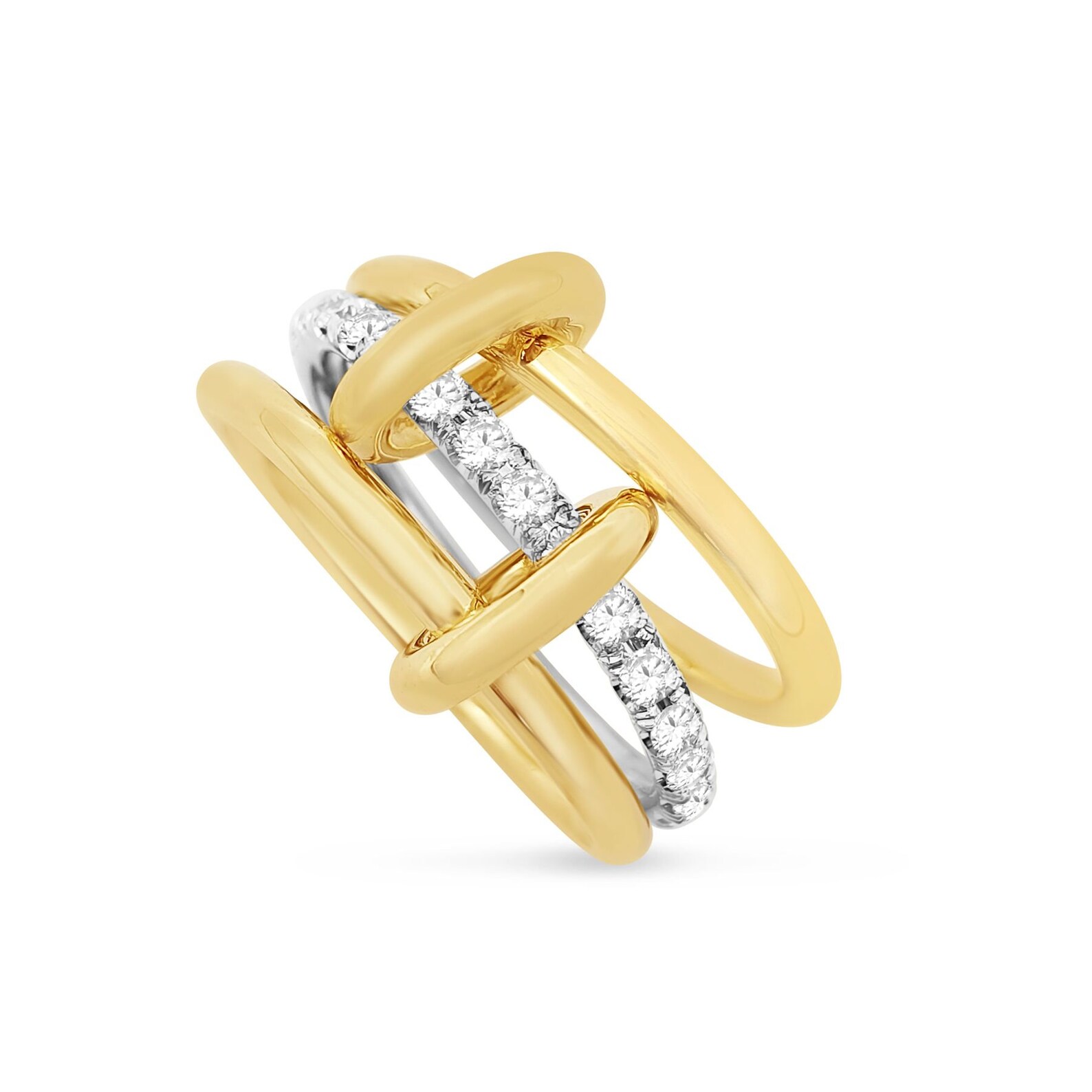 Two Tone Gold Diamond Eternity Stackable Ring - Etsy