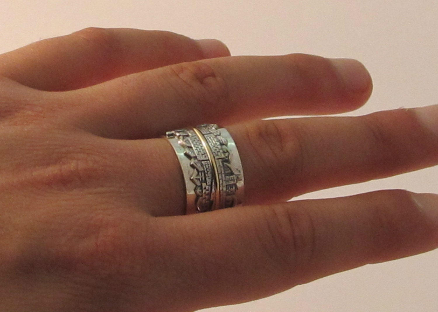 Silver and Gold Holy Jerusalem Ringbiblical Jewelryold City - Etsy