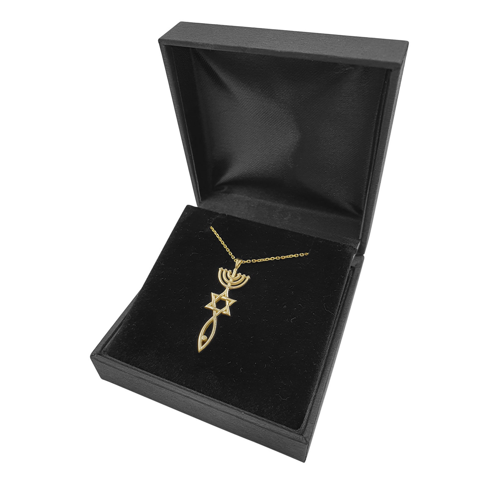 14K Gold Messianic Seal Pendant, Grafted-in Messianic Necklace ...