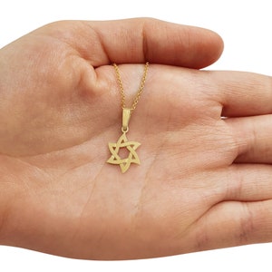 Small 14K Gold Star of David Pendant - Etsy
