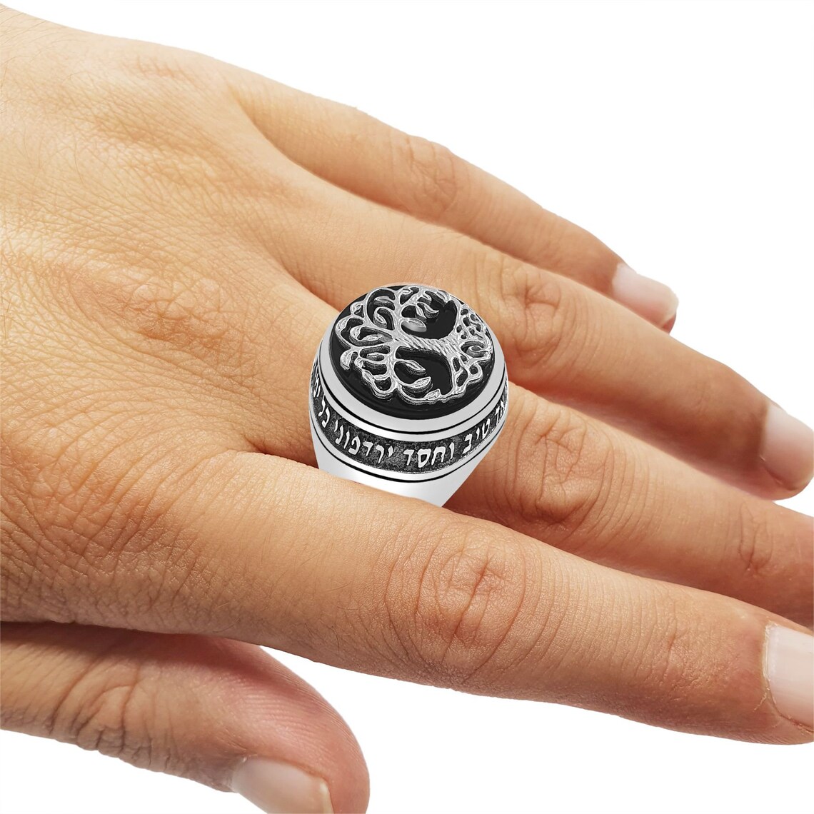 925 Sterling Silver Tree of Life Jewish Ringhebrew Biblical - Etsy