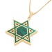 14K Gold Jewish Star of David Eilat Stone Pendant - Etsy