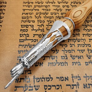 Sterling Silver Olive Wood Torah Pointer,silver Yad Torah,jewish ...