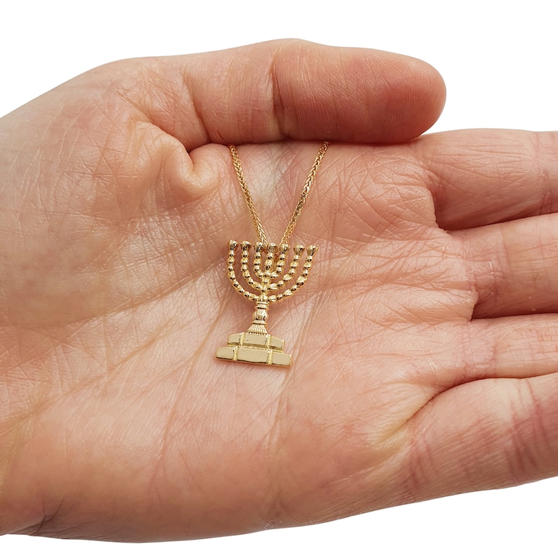 14K Yellow Gold Menorah Man Pendant - Etsy