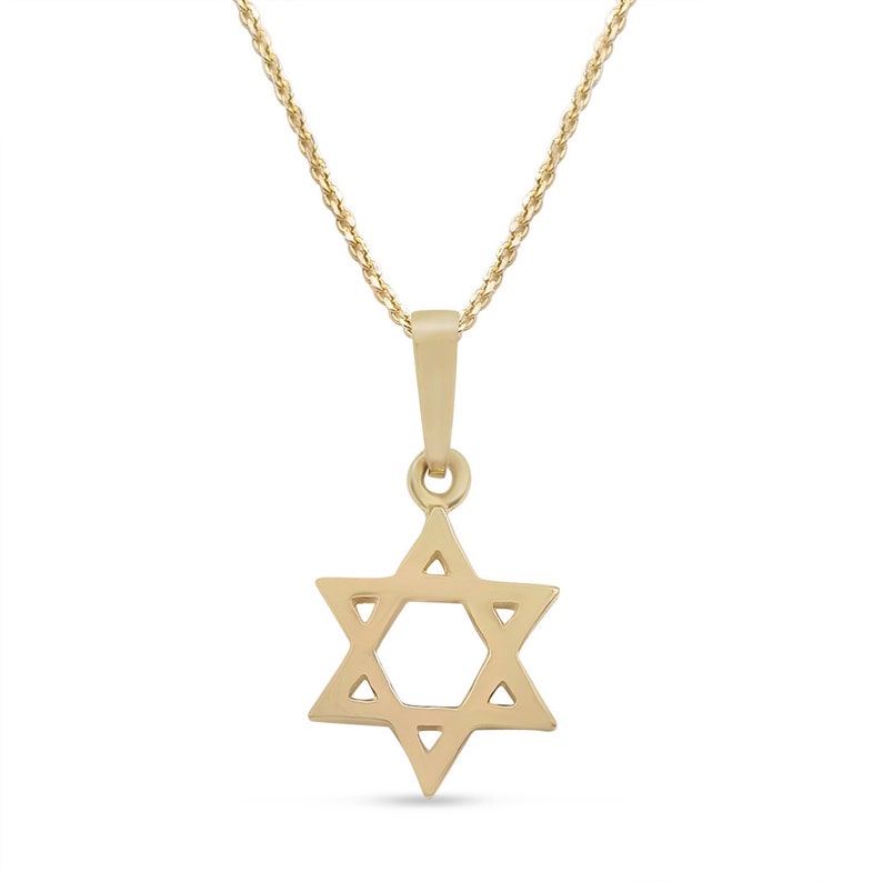 14K Gold Star of David Small Pendant - Etsy