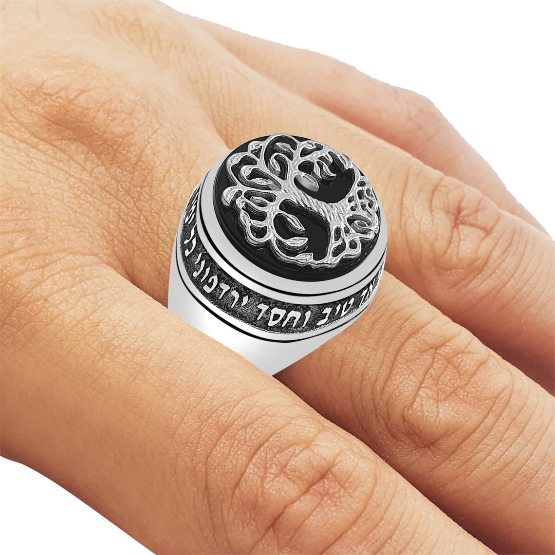 925 Sterling Silver Tree of Life Jewish Ringhebrew Biblical - Etsy