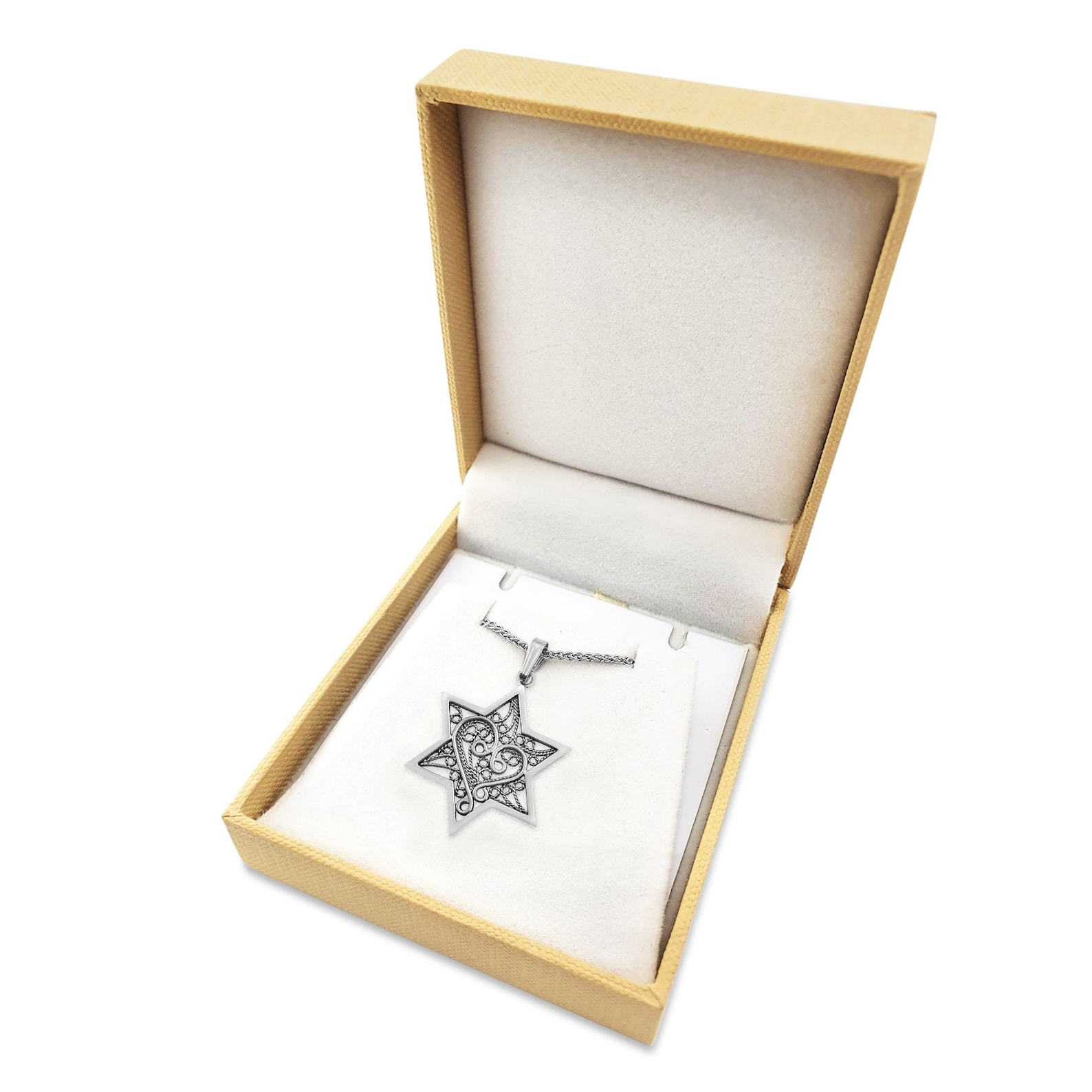 Sterling Silver Filigree Jewish Star of David Pendant - Etsy