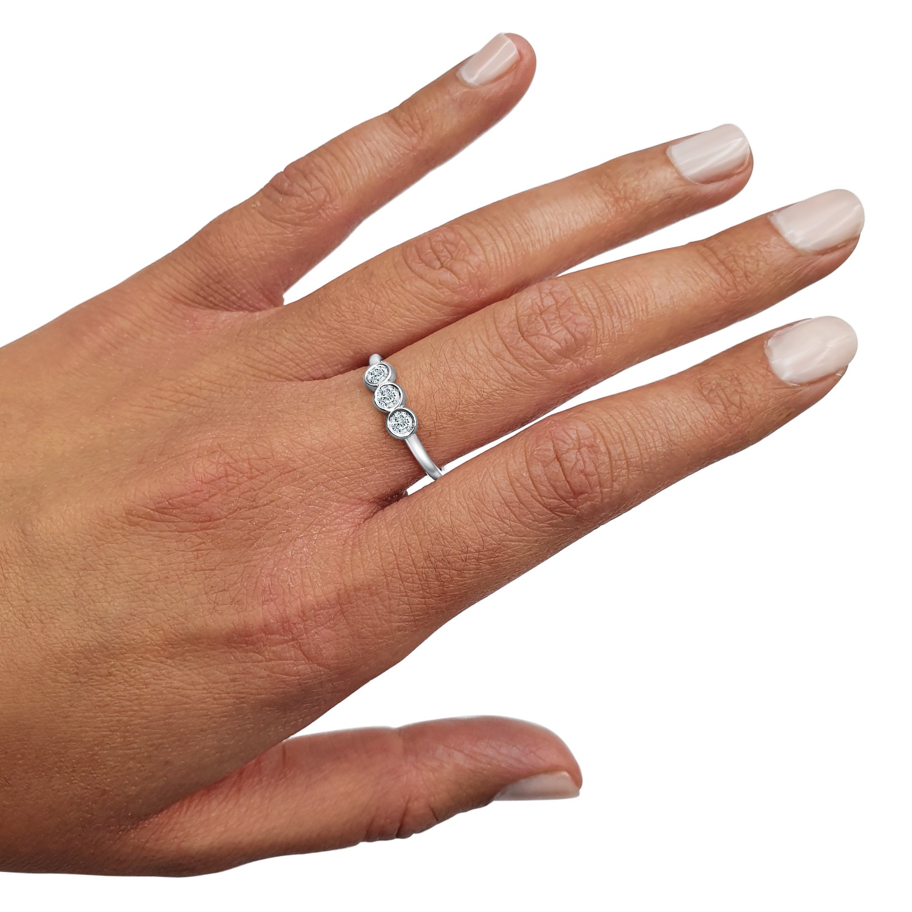 14K White Gold Diamond Ring | Etsy