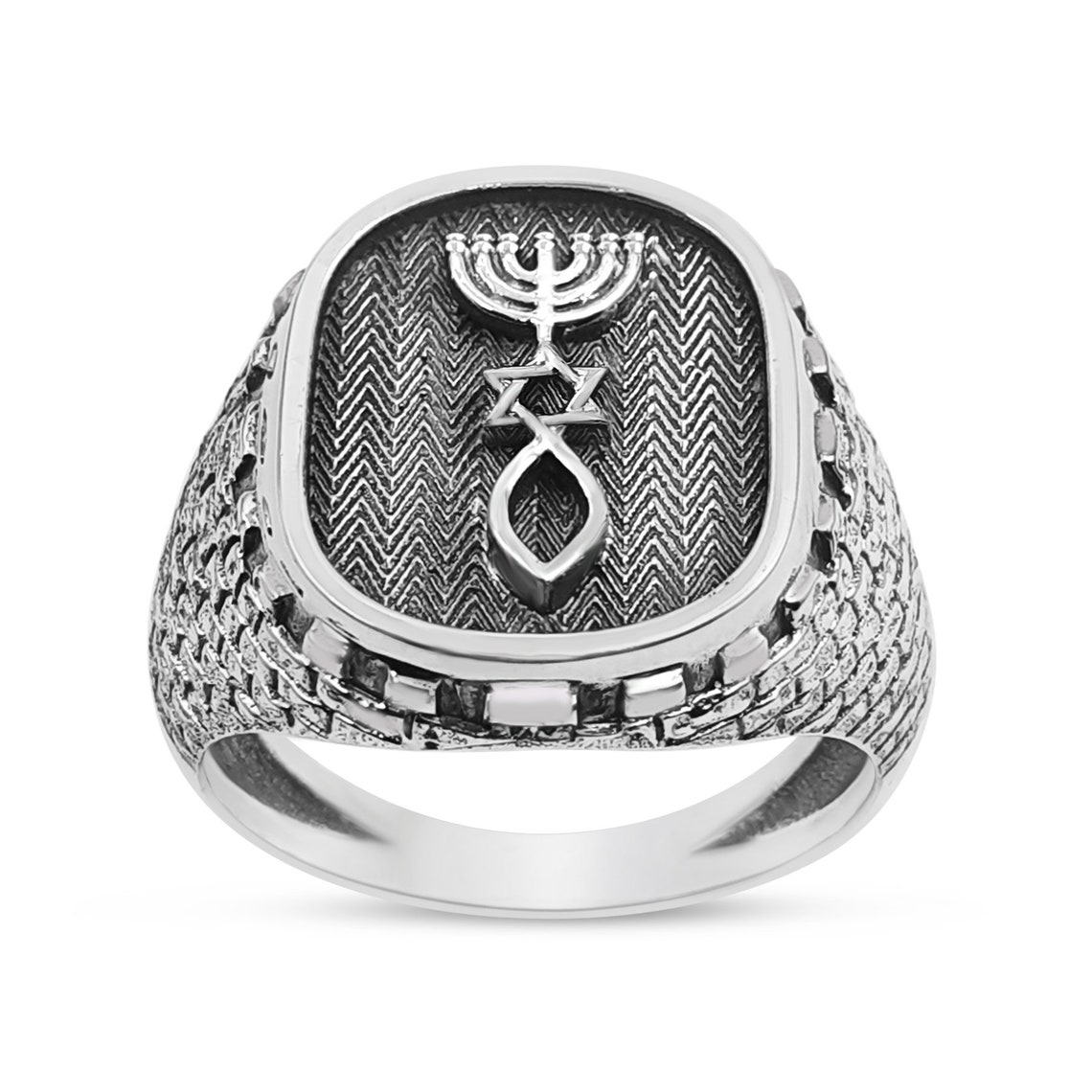 Sterling Silver Messianic Seal of Jerusalem Ring Grafted-in - Etsy