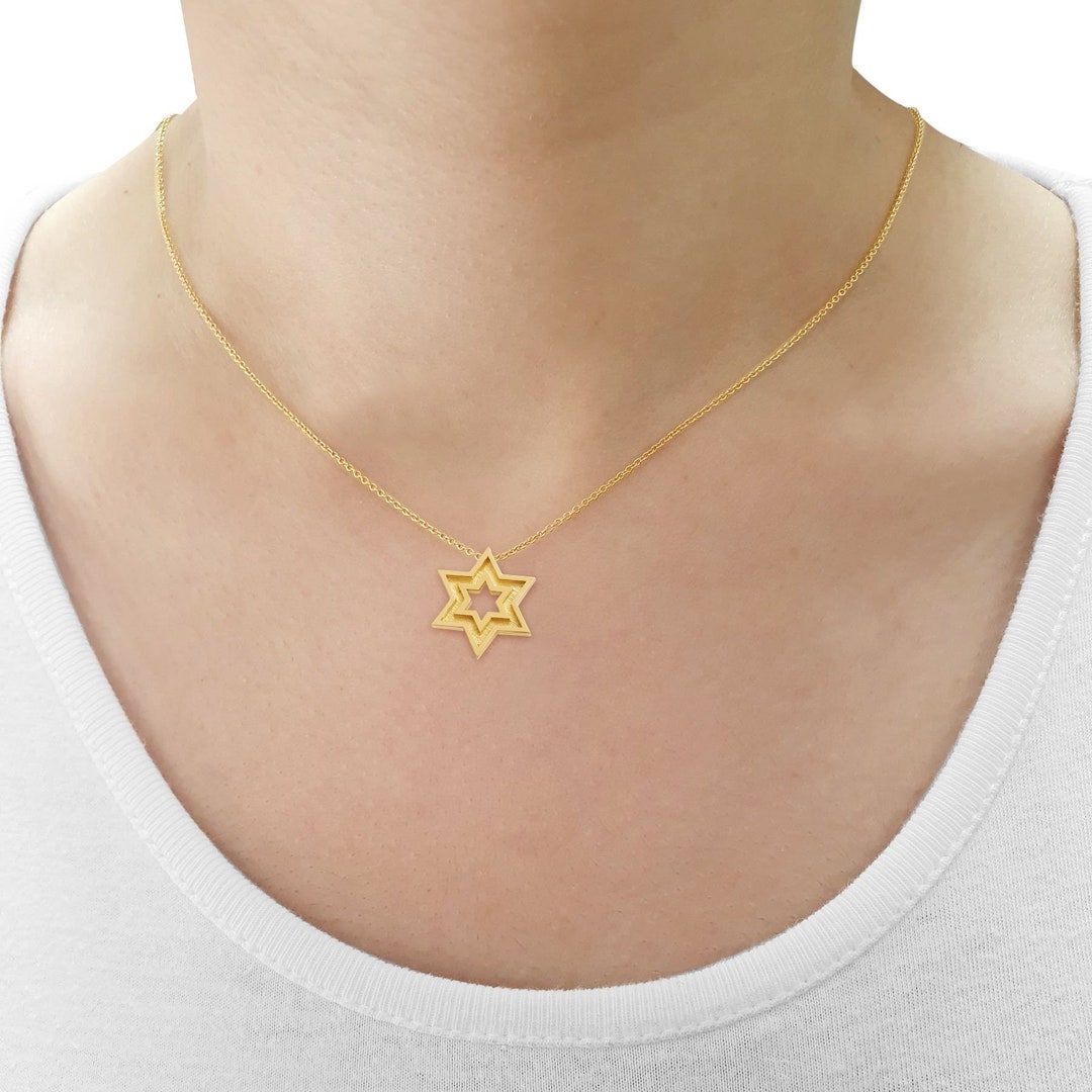 Small 14K Gold Double Sided Jewish Star of David - Etsy