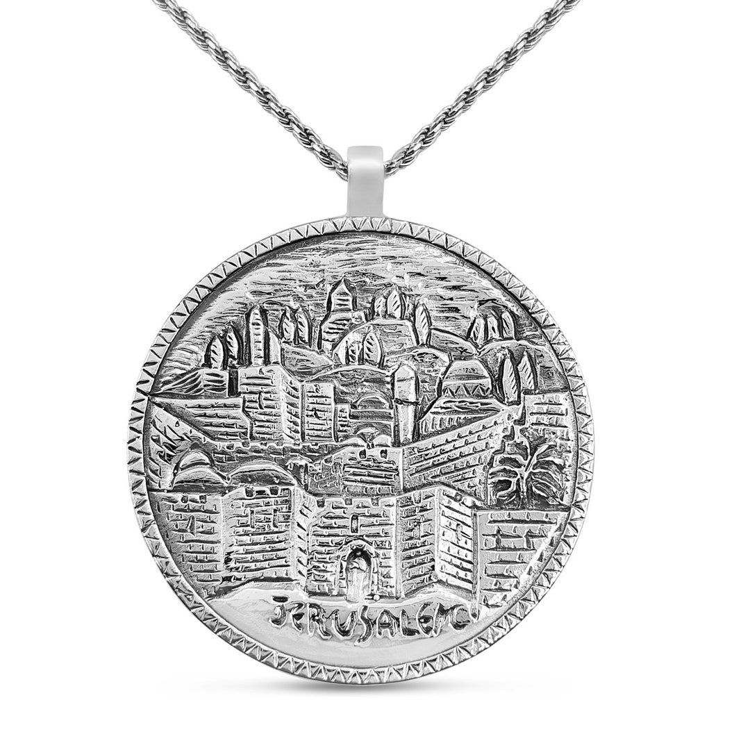 Sterling Silver Old City Jerusalem Pendant, Holy Jerusalem Skyline ...