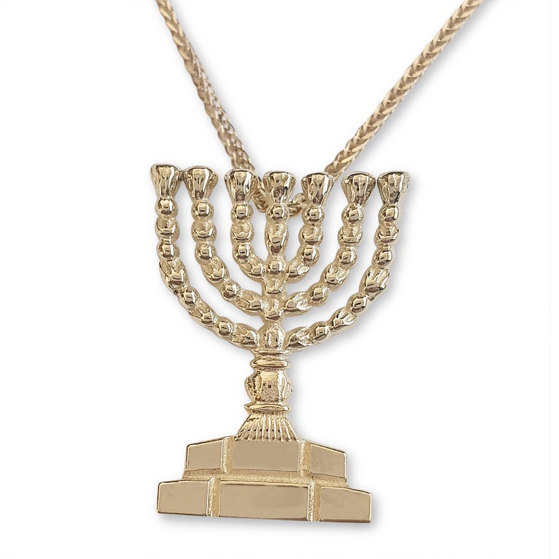 14K Yellow Gold Menorah Man Pendant - Etsy