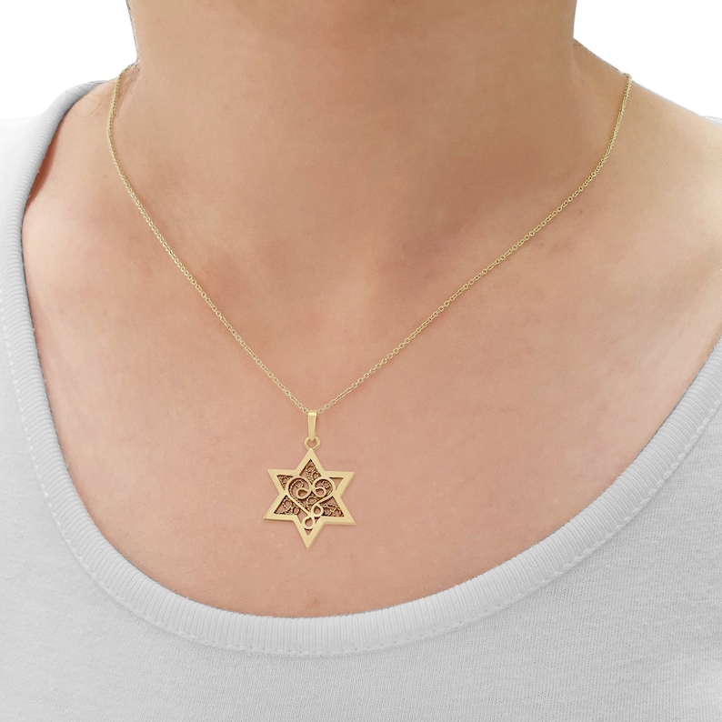Gold Star of David Necklace - Etsy