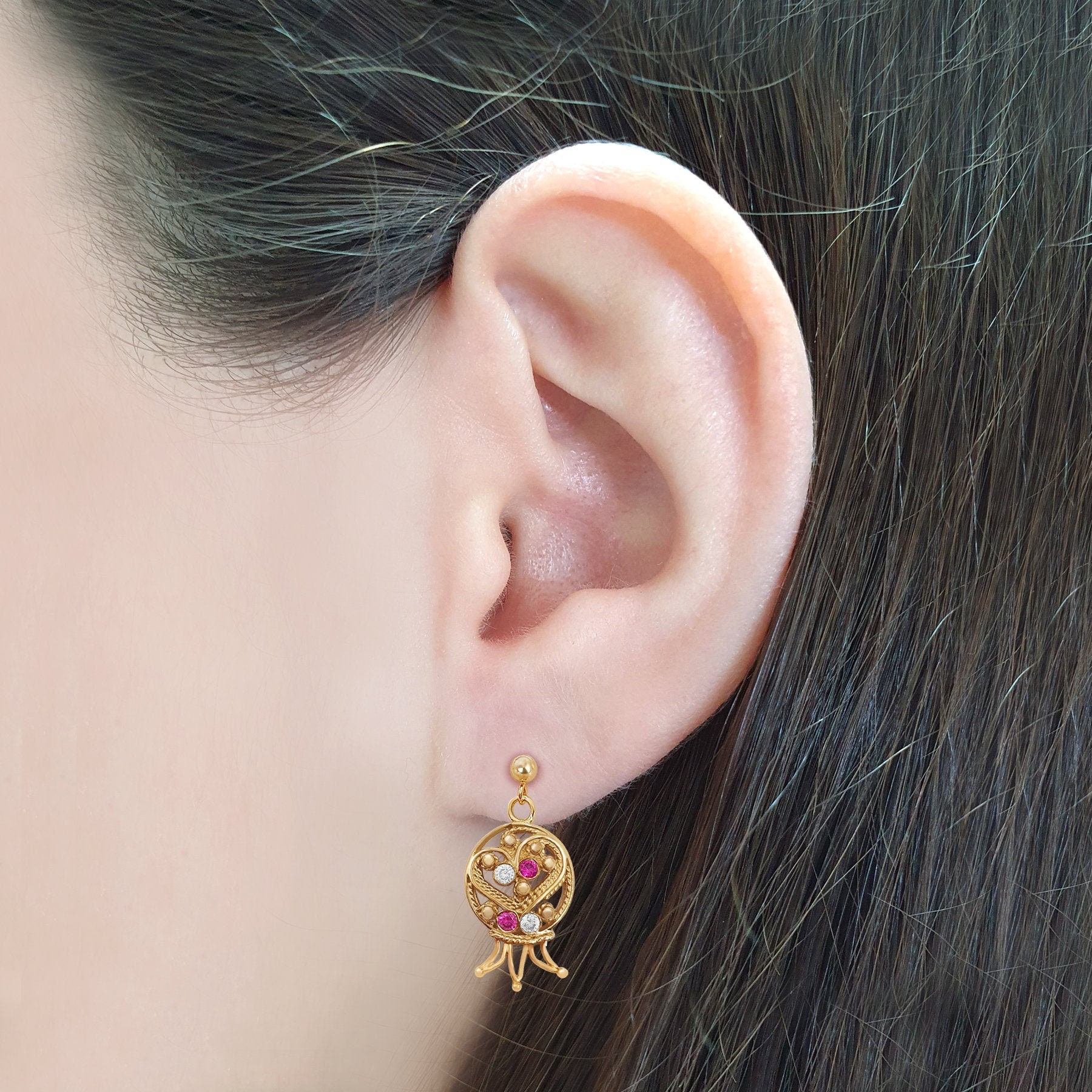 RAFAELJEWELRY 14K Yellow Gold Pomegranate Earrings