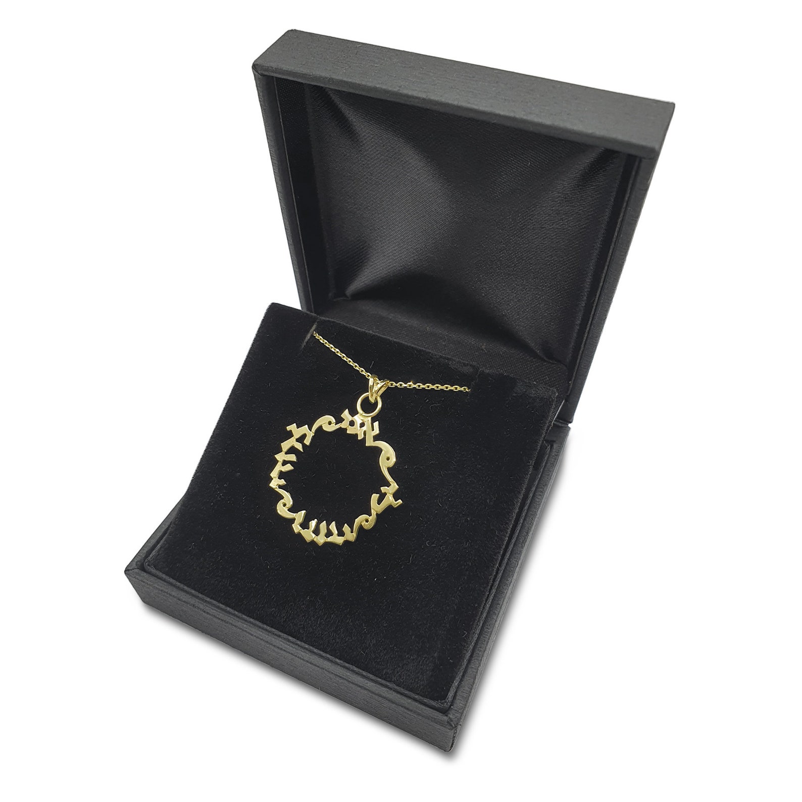 14K Gold Ani L'dodi Pendant,cutout Letters Ani Ldodi Pendant,gold Round ...
