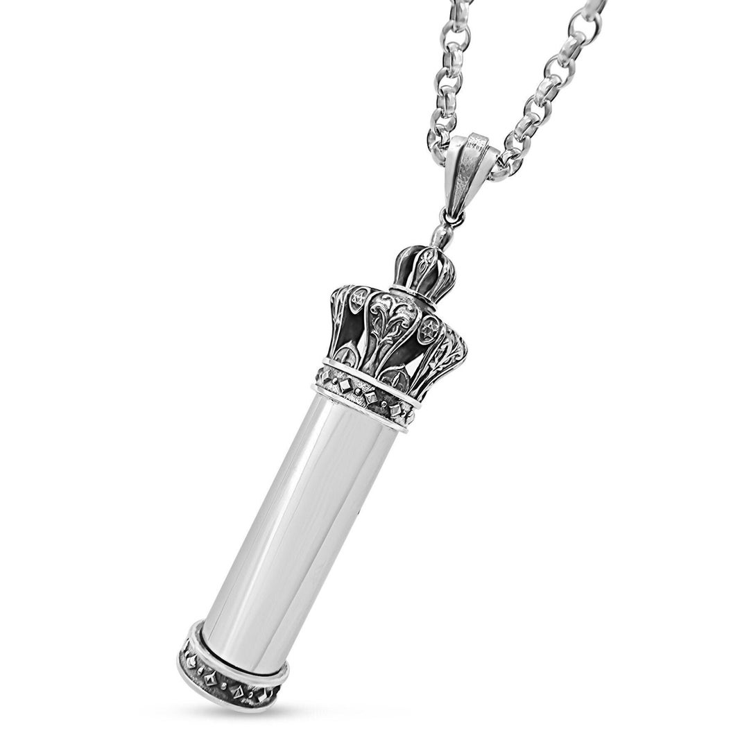 Large Sterling Silver Torah Scroll Mezuzah Pendant for Men,traditions ...