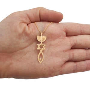 14K Gold Messianic Seal Pendant,grafted-in Messianic Necklace,messianic ...