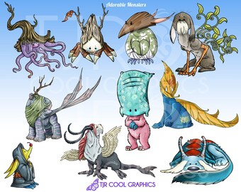 Monster Clipart Monsters Clip Art Birthday Clipart Monster | Etsy