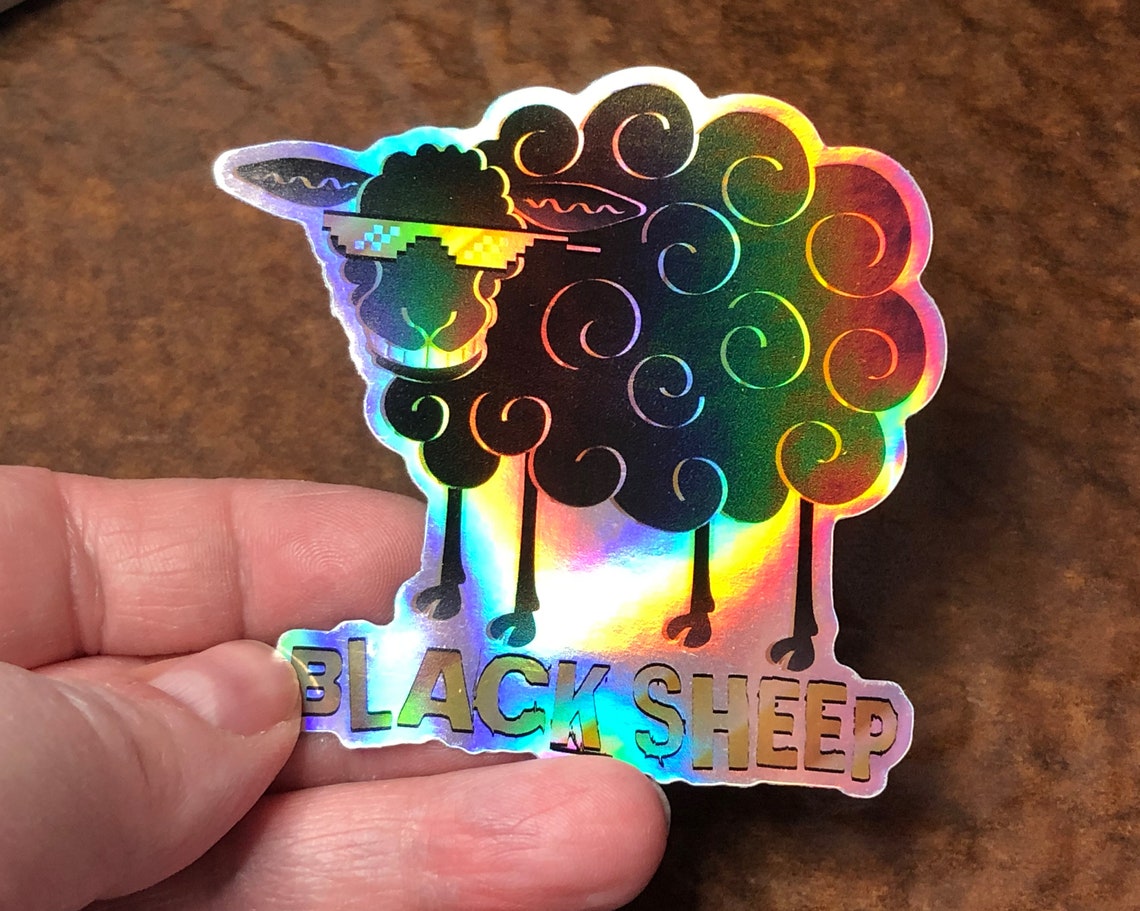3 Metallic Black Sheep Vinyl Sticker - Etsy