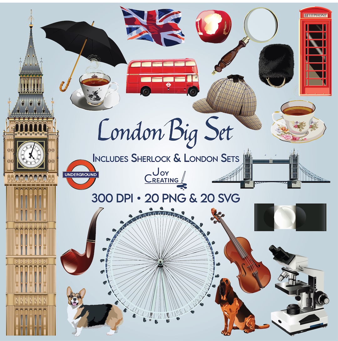 London Clip Art 2 Pack - Etsy