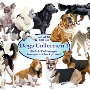 Dogs Clipart 4 Pack, Puppies Clip Art, SVG Clipart - Etsy