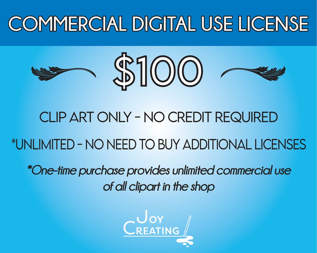 Unlimited Commercial Digital Use License: Clip Art Only FREE - Etsy