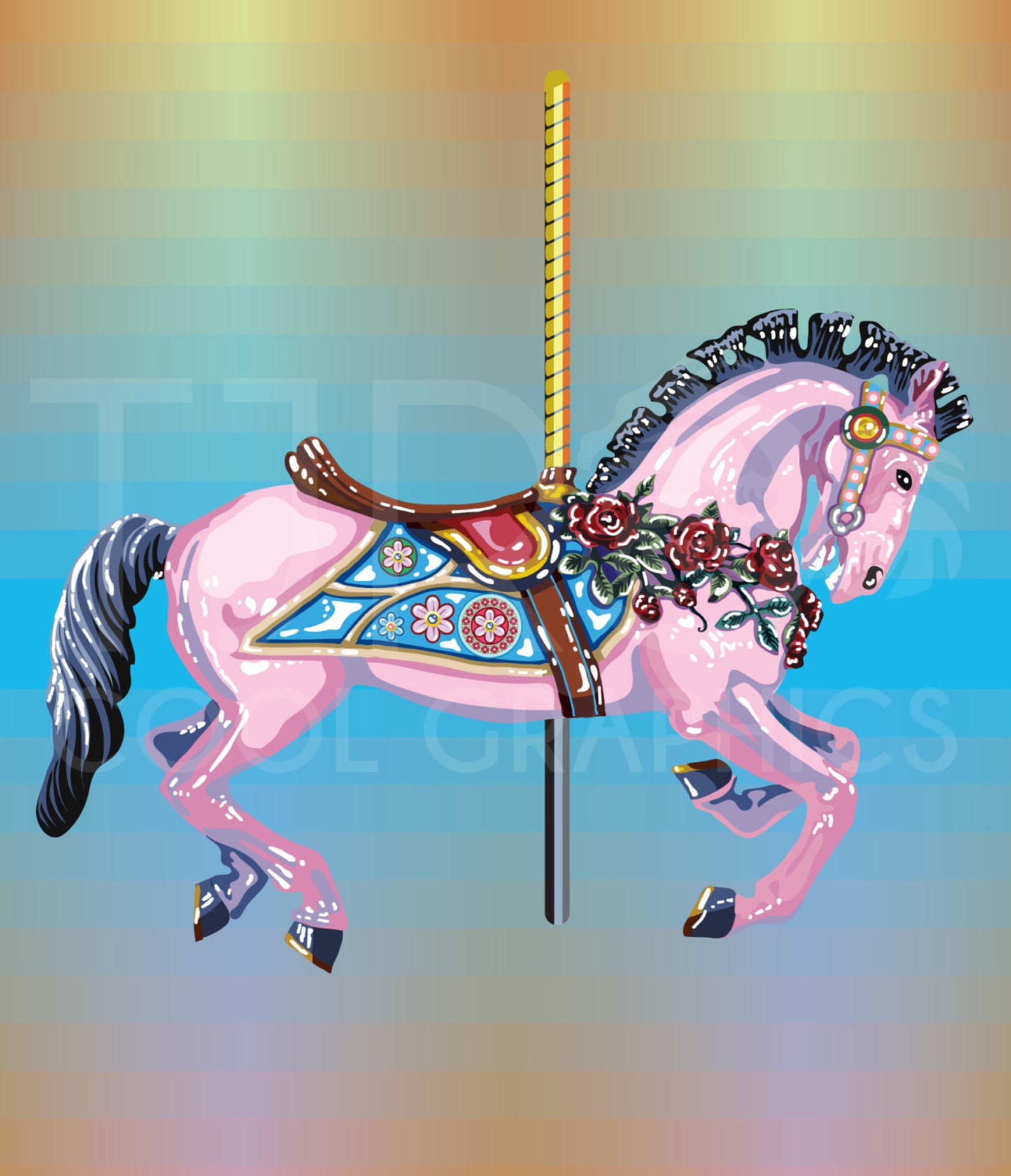Carousel Clip Art, Horse Clipart - Etsy
