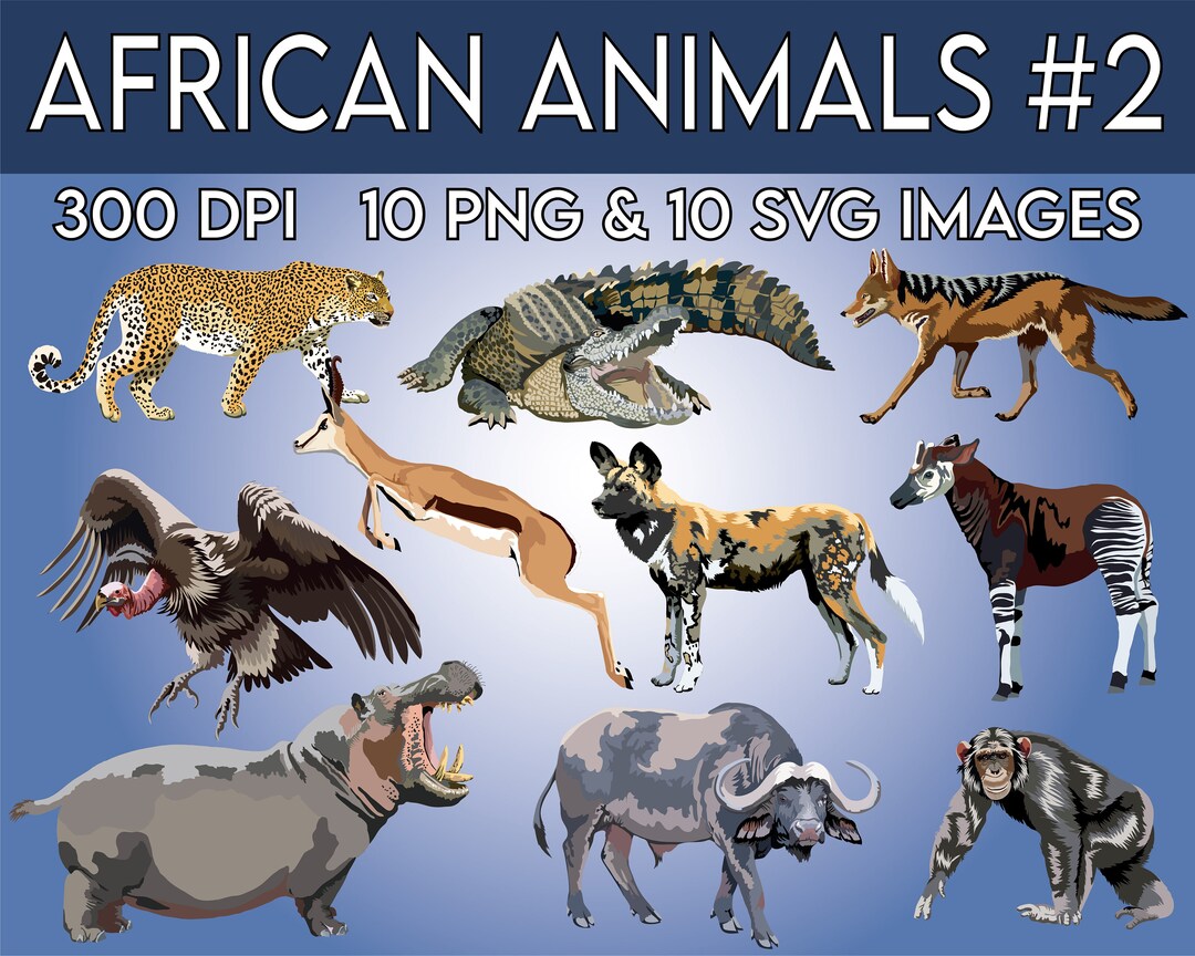 African Animals SVG Clipart - Etsy Hong Kong