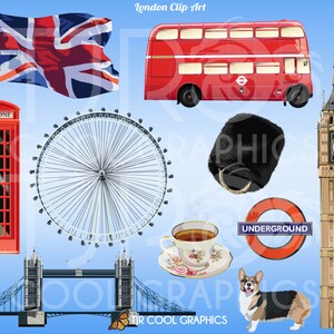 London Clip Art 2 Pack - Etsy