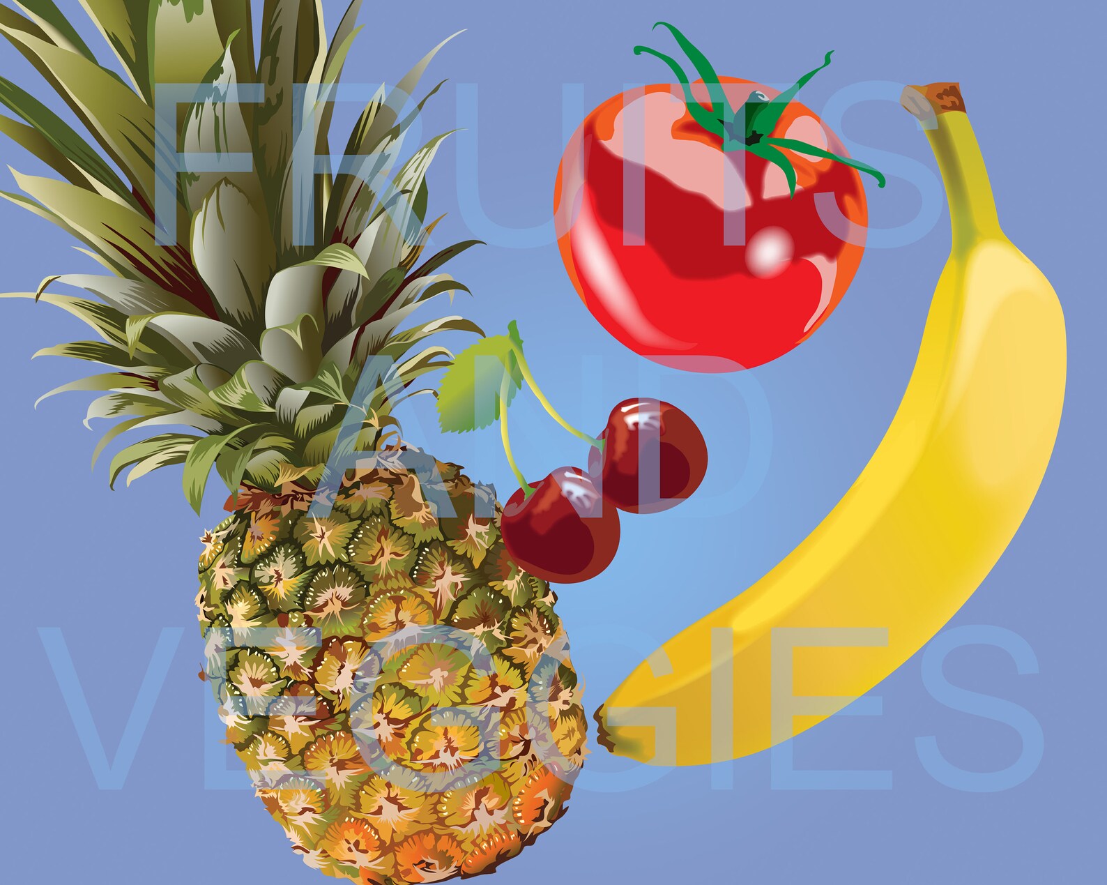 Fruits Clipart Vegetables Clip Art SVG Clipart Pineapple - Etsy