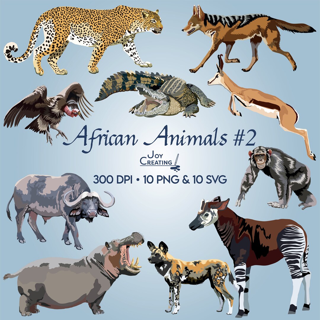 African Animals SVG Clipart - Etsy