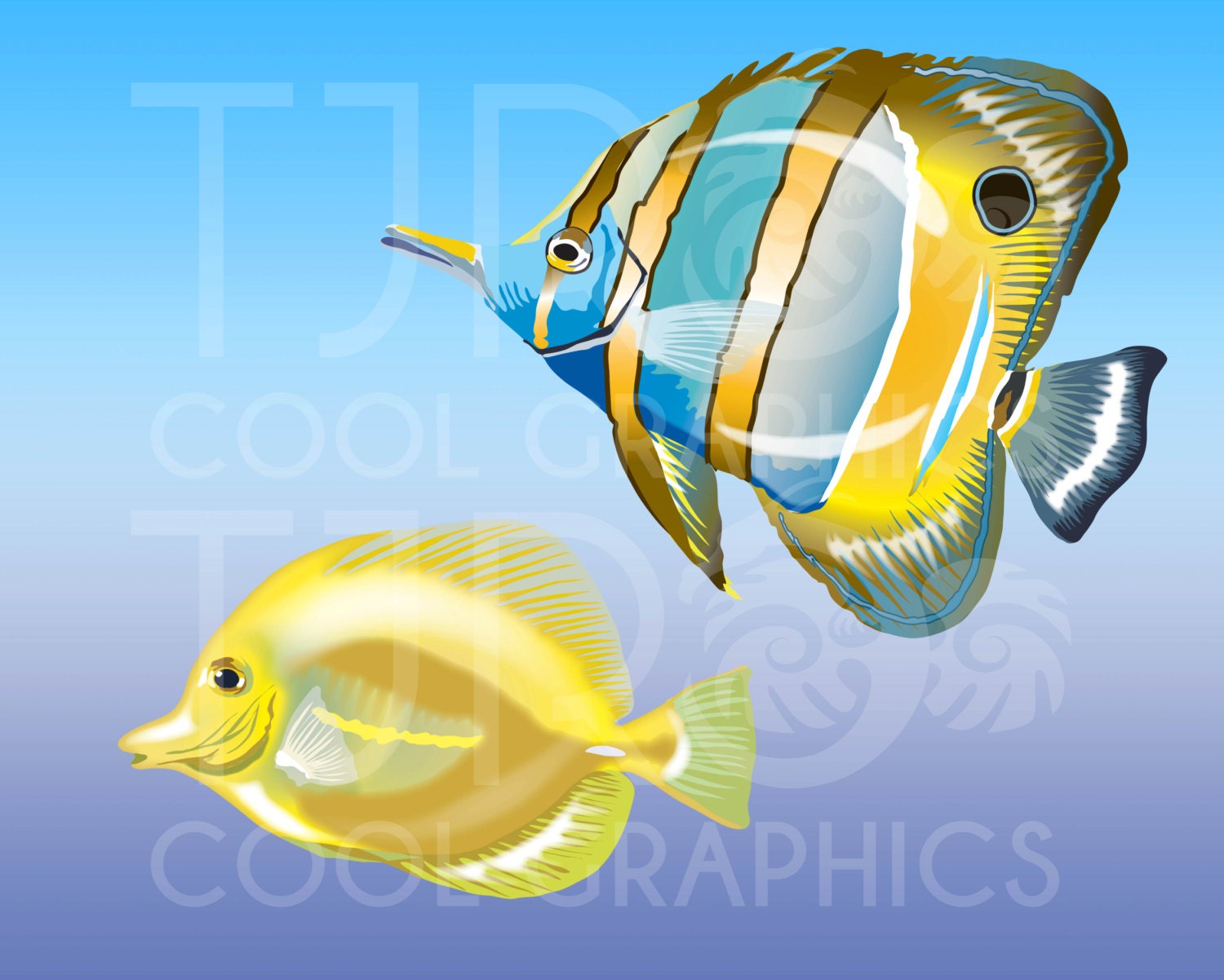 Tropical Fish Clip Art Animal Clip Art Ocean Clip Art - Etsy