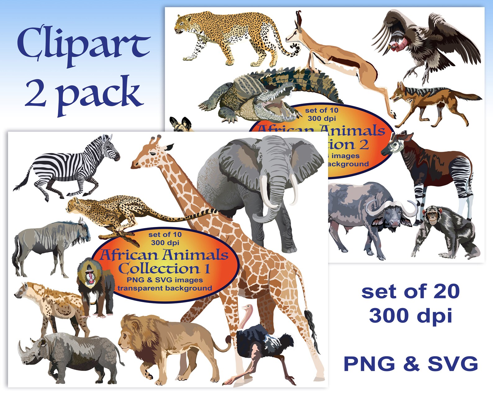 African Animals Clip Art SVG | Etsy